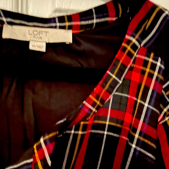 LOFT | Dresses | Loft Plus 2 Dress Plaid Red Green Yellow Black | Poshmark